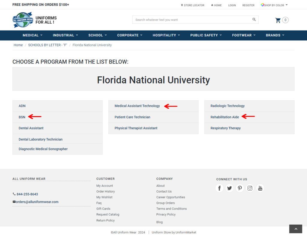 University Uniform Webstore - Florida National University (FNU)